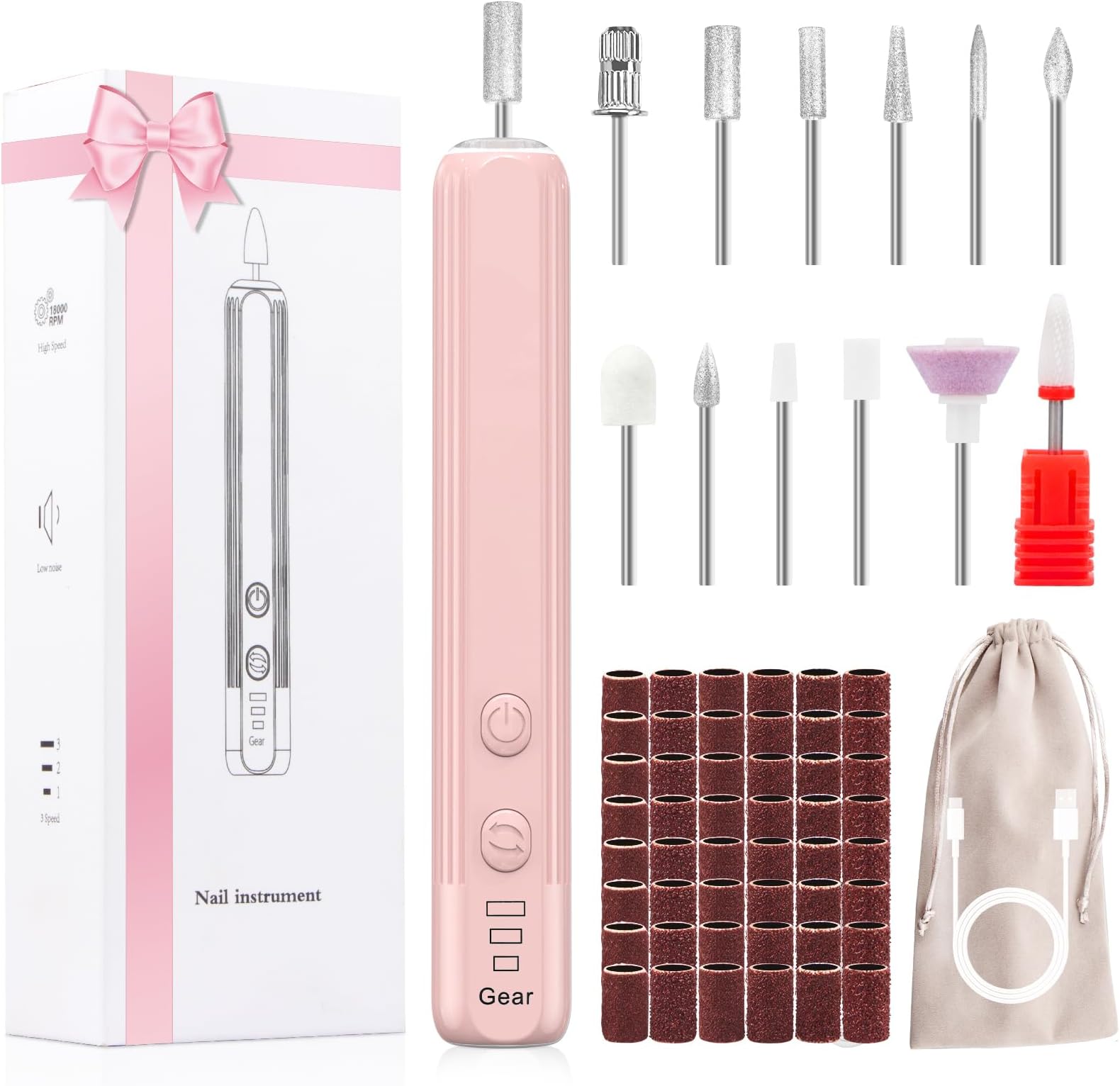 Amazon.com: Professional Electric Nail Drill Kit, Portable Cordless ...