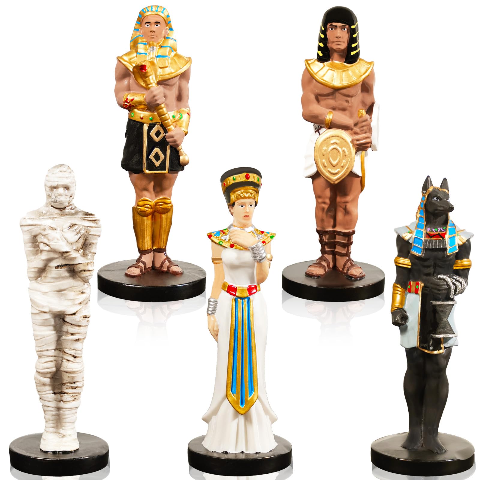 Amazon.com: 5 Pcs Ancient Egyptian Figurines Resin Egyptian Figures Miniature Egyptian Mummy ...