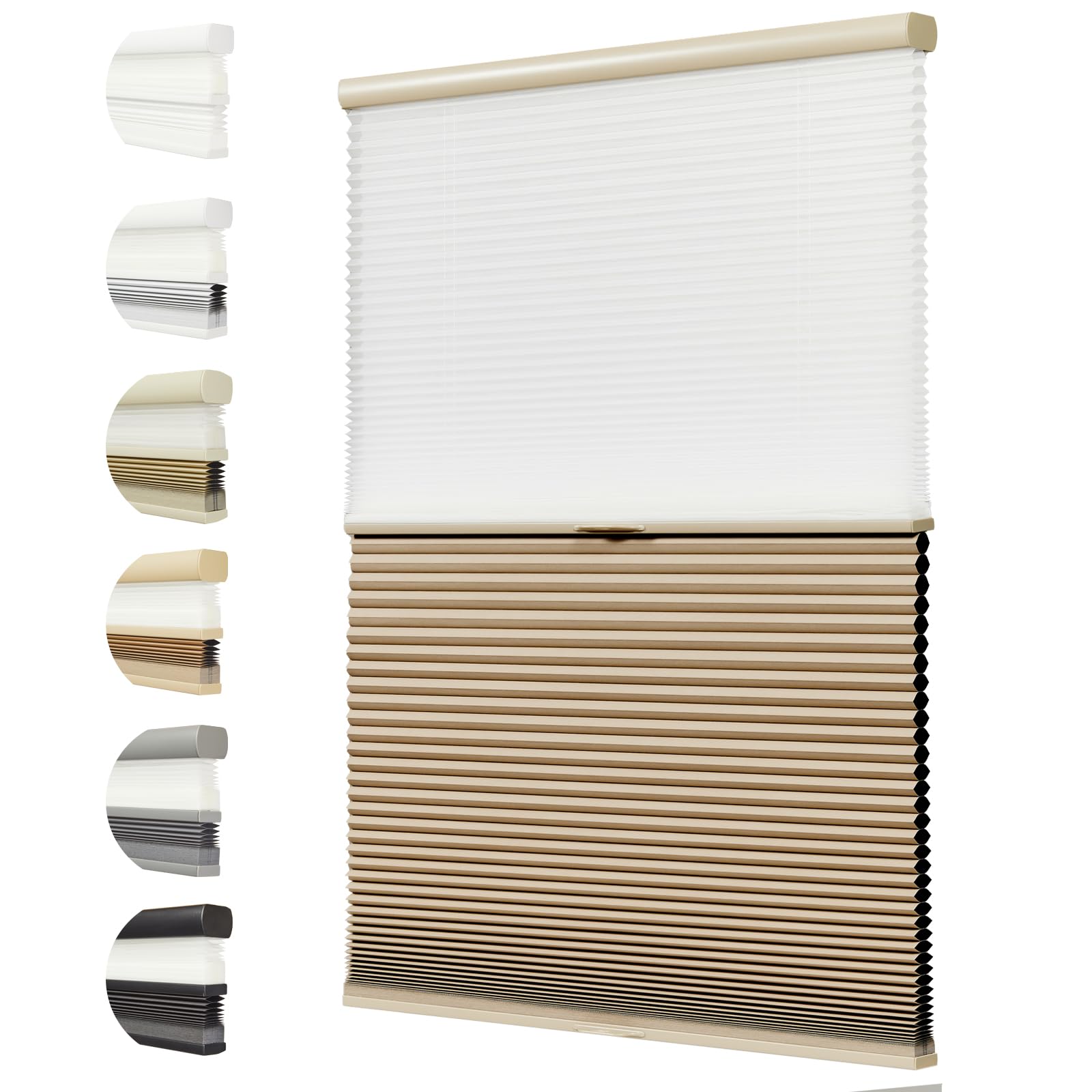 Amazon.com: Persilux Custom Size Top Down Bottom Up Blackout Blinds for Windows Cellular ...