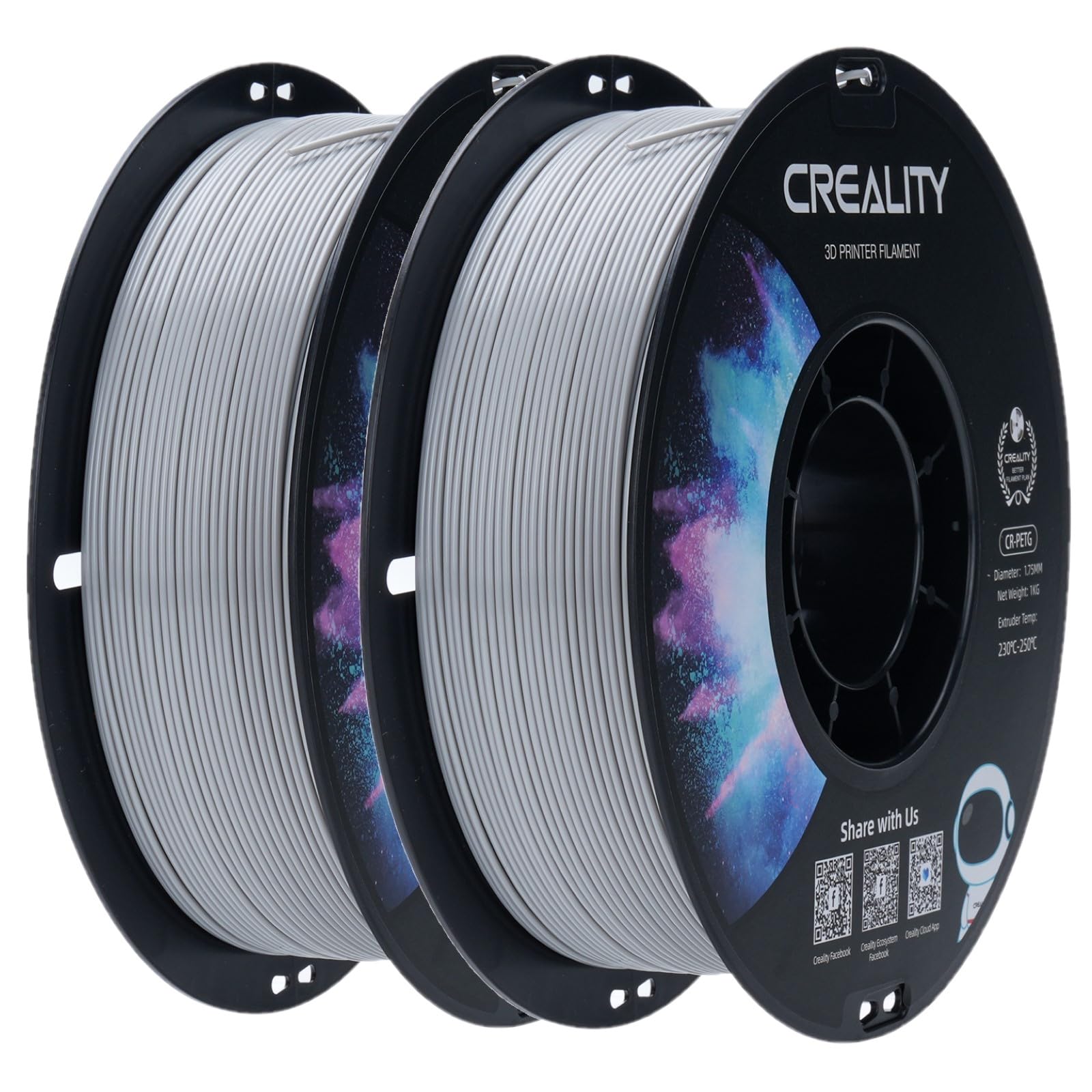 Amazon.com: Creality 2-Pack PETG Filament 1.75, 3D Printer Filament ...