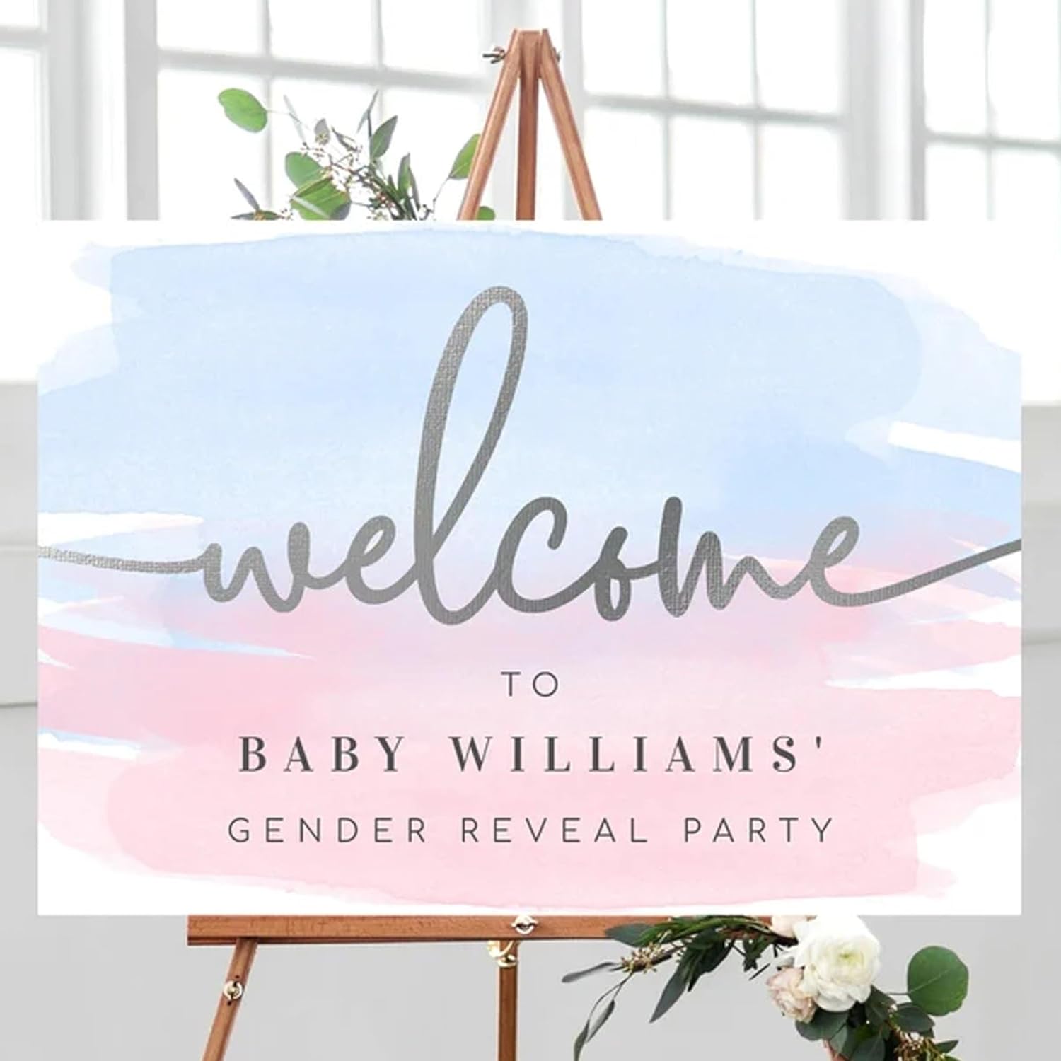 Amazon.com: Dreamy Danish Gender Reveal Welcome Sign, Baby Shower ...