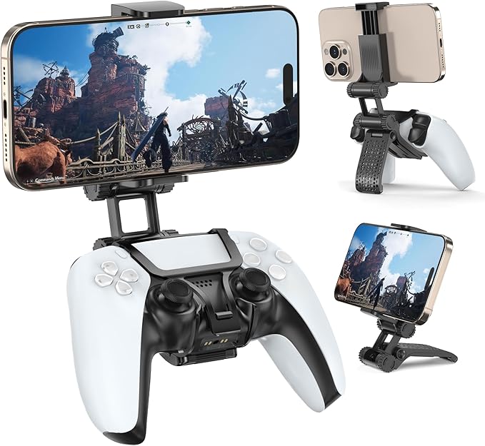 Amazon.com: Rysker PS5 Controller Phone Mount Clip, PS5 Mobile Gaming ...