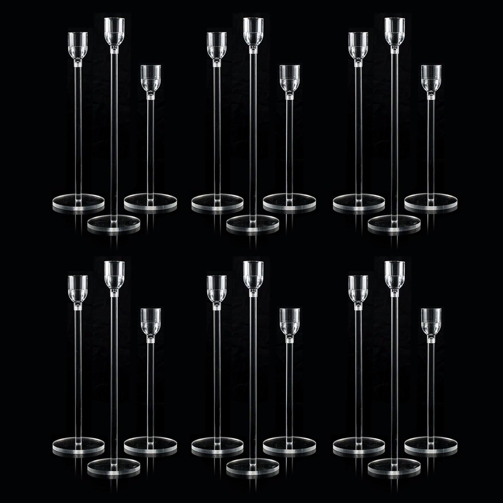 Amazon.com: Vincidern 18PCs Candlestick Holder Clear Taper Candle ...