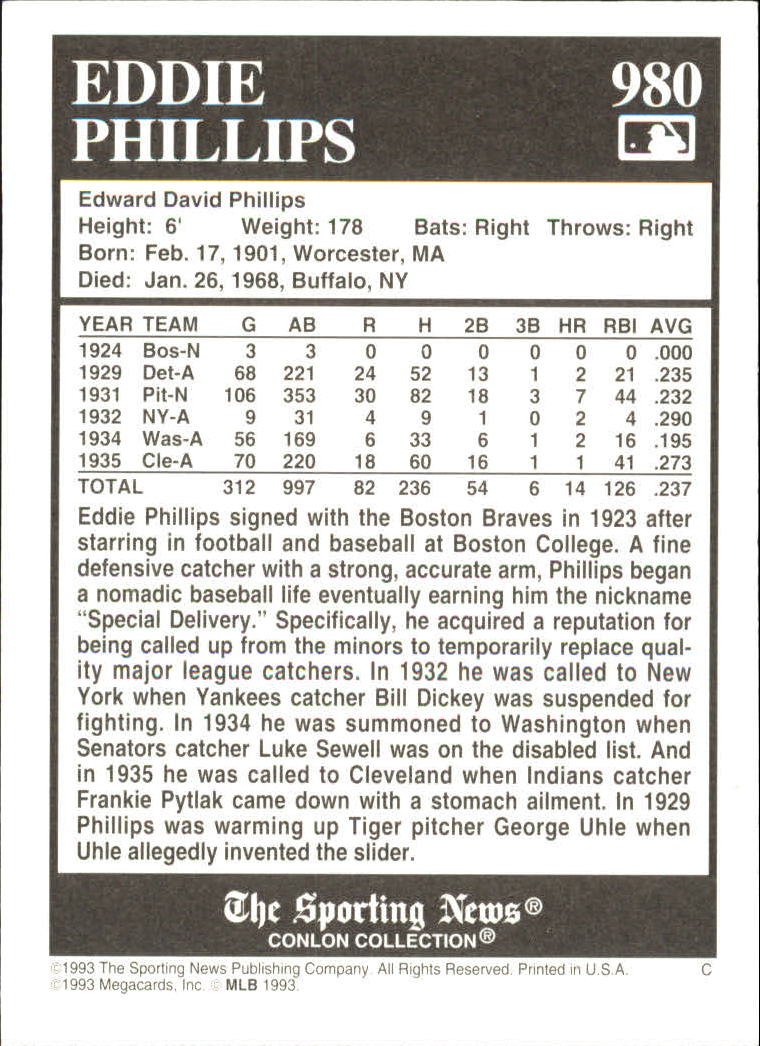 Eddie Phillips Baseball