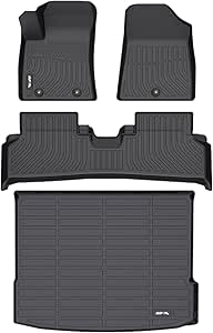 AIPOIL® Floor Mats & Cargo Liner Set for Hyundai Kona EV 2024 2025 All Weather Protection TPE ...