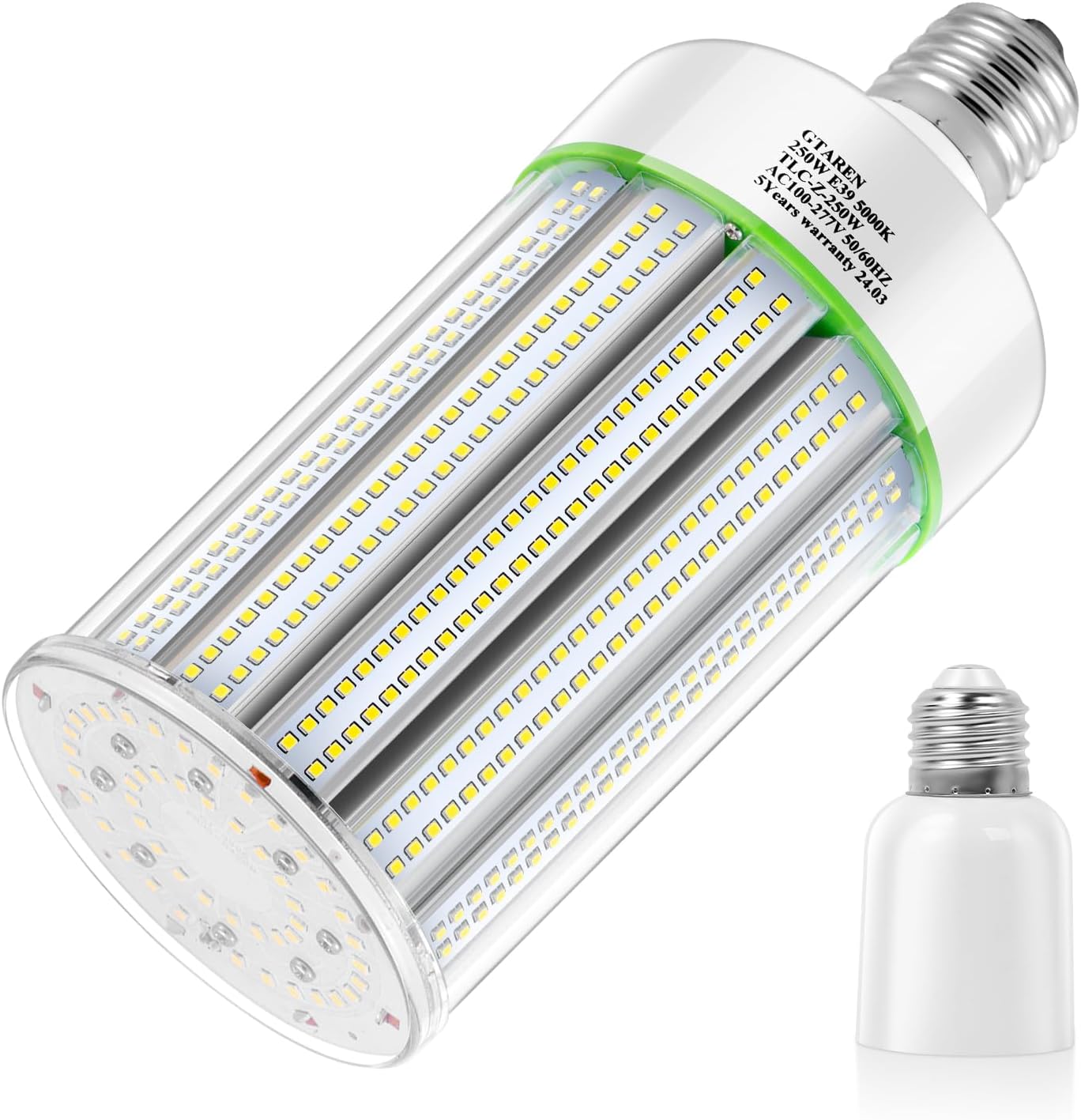 250W LED Corn Light Bulb,1000w Metal Halide Replacement,5000K E39 Mogul ...