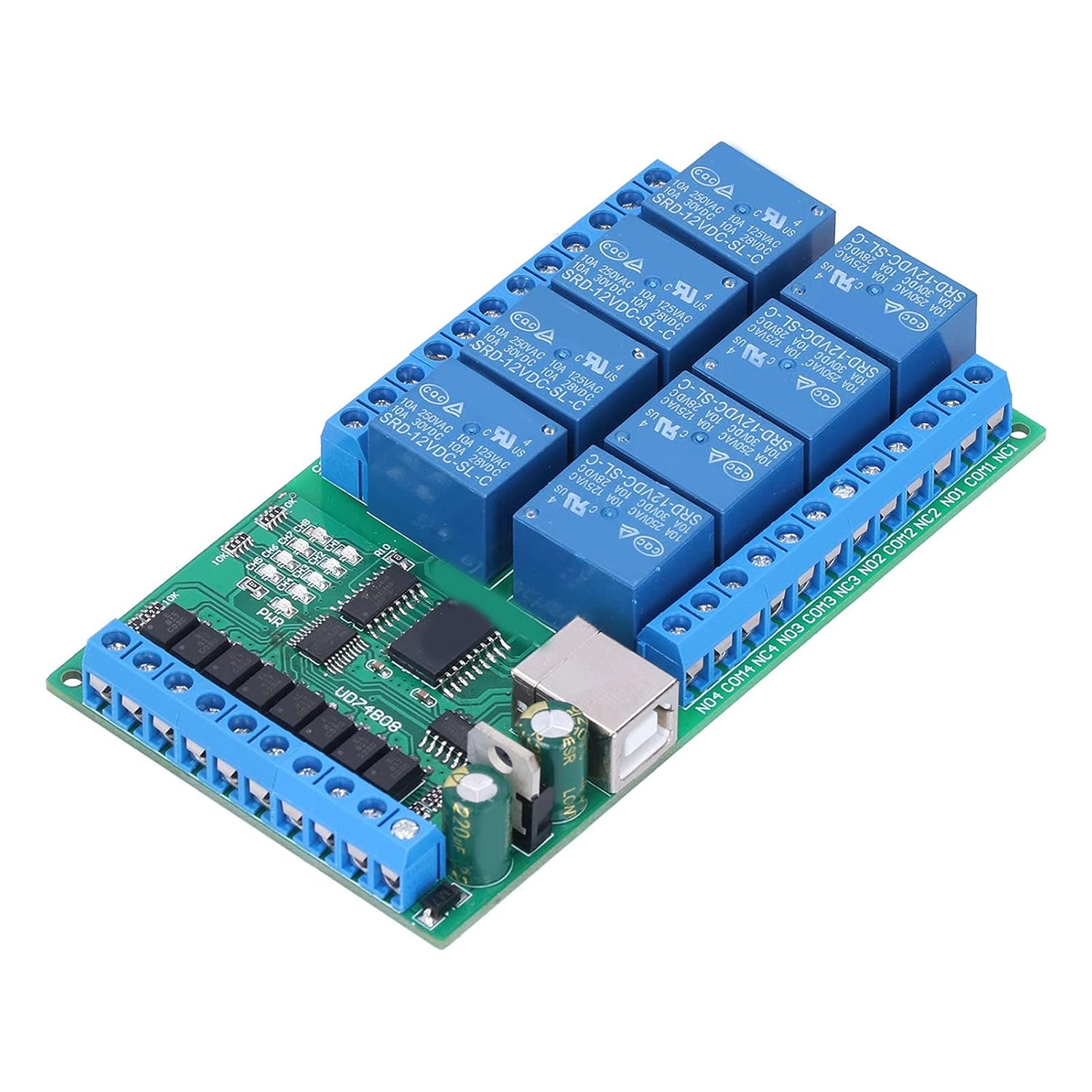 Relays Shield Modules, DC 12V UART Serial Port Relay Board for ...