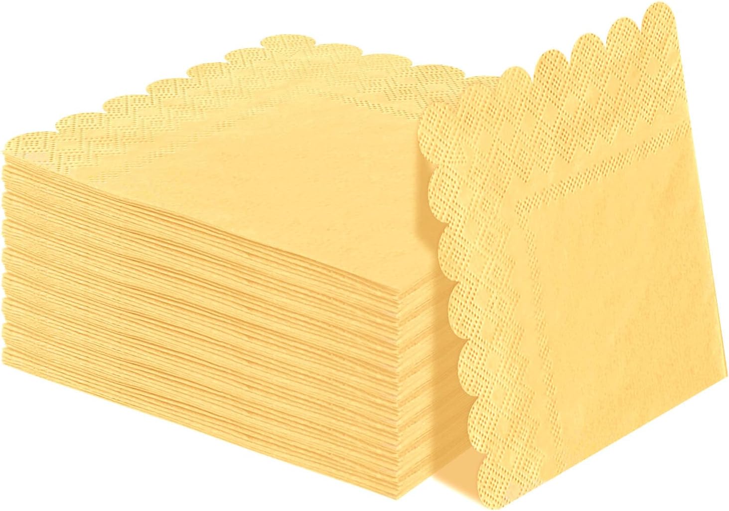 Amazon.com: SietDESEO 50 Pieces 3-ply Yellow Napkins Disposable Folded ...