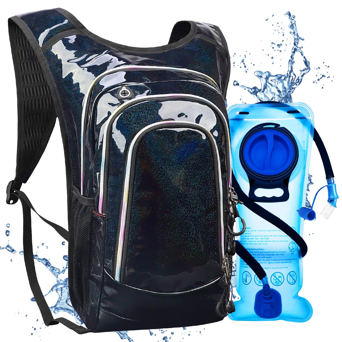 Amazon.com : Niggeey Hydration Backpack, Festival Rave Hydration Pack ...