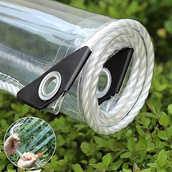 Amazon.com: 8x12ft Clear Tarp, 14Mil Heavy Duty Clear Vinyl PVC Tarp ...