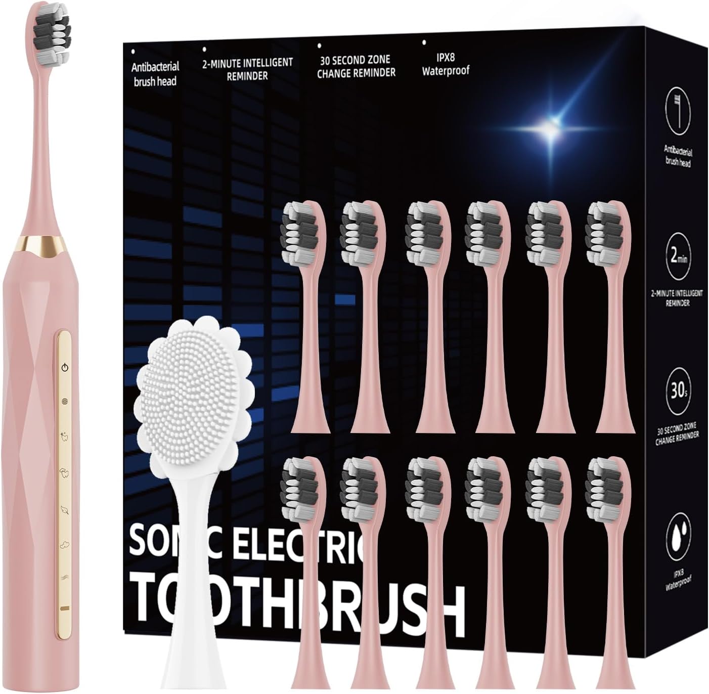 Amazon.com: Sonic Electric Toothbrush Set, 12 Brush Heads (4 Years Use ...