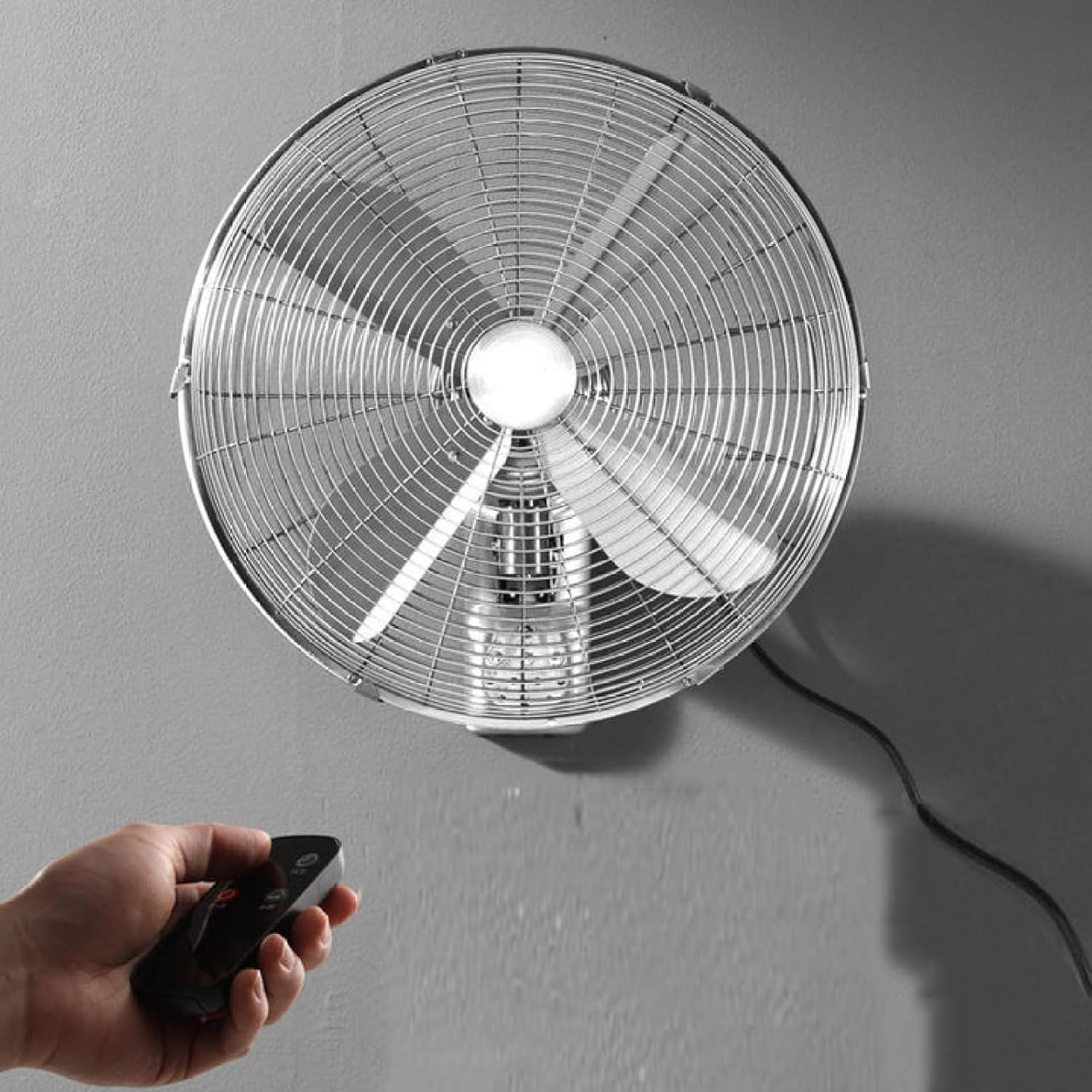 Amazon.com: Topjia Metal Retro Wall Fan,3 Speed Mechanical/Remote ...
