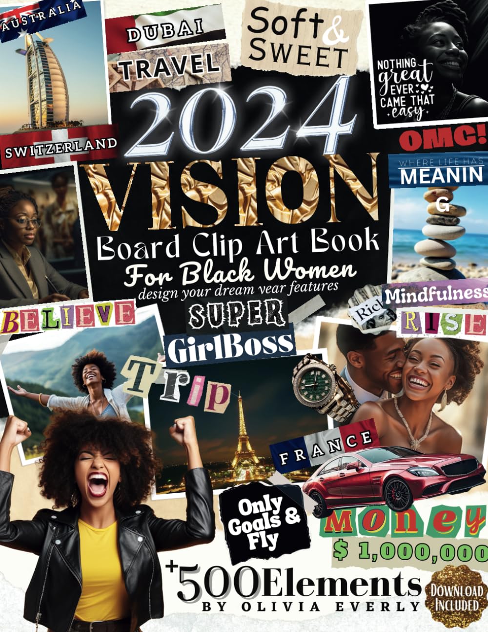 2024 Vision Board Clip Art Book for Black Women: Create your vision ...