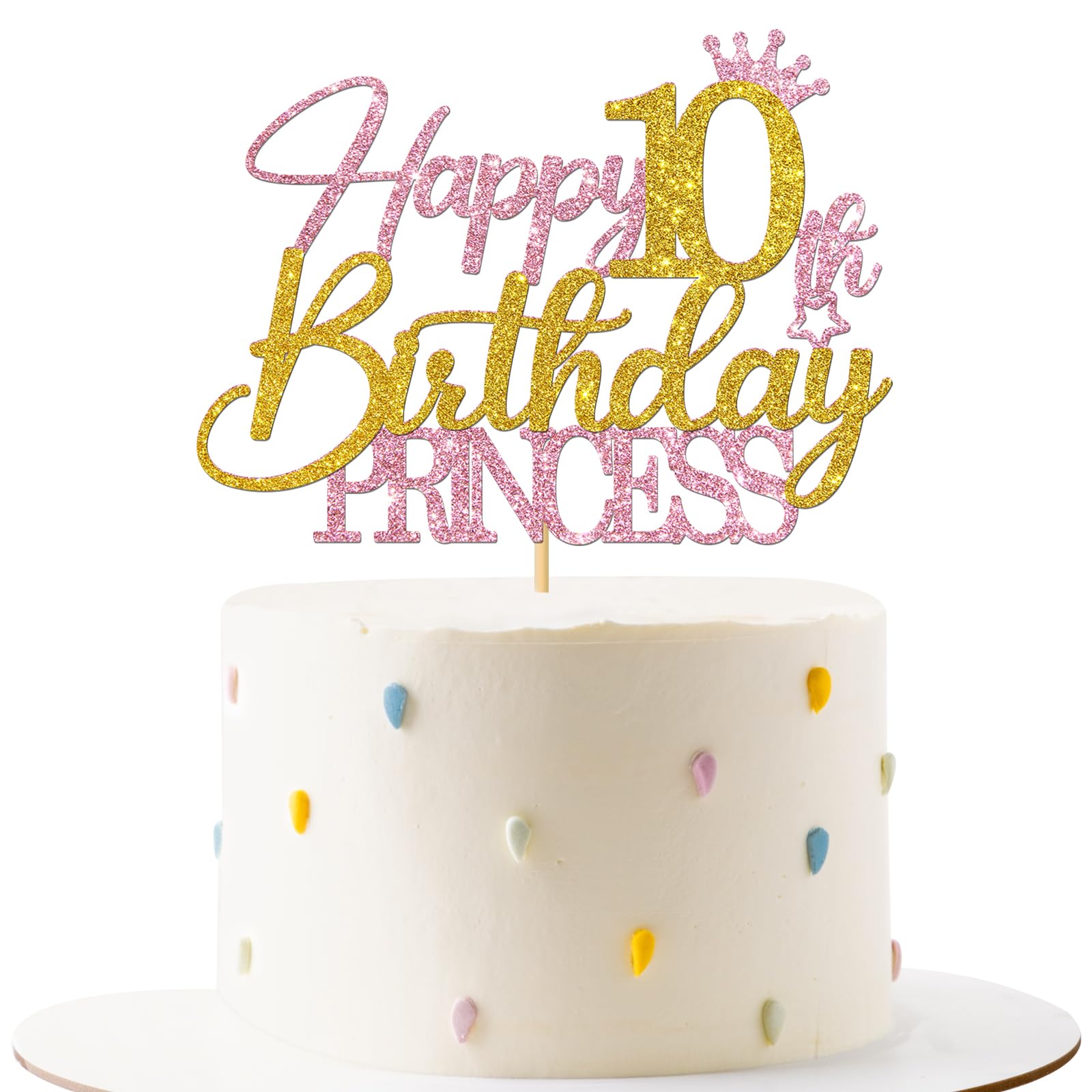 Amazon.com: RoadSea Princess 10th Birthday Cake Topper - Happy 10th ...