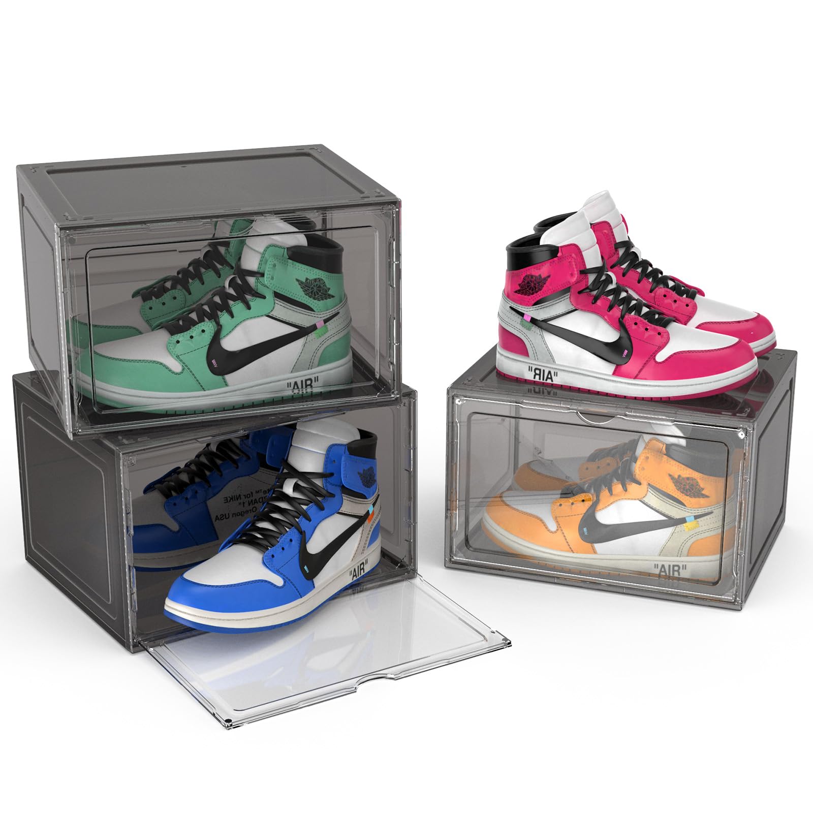 Amazon.com: Potahouse Shoe Storage Box Larger Height 8.27" Clear ...
