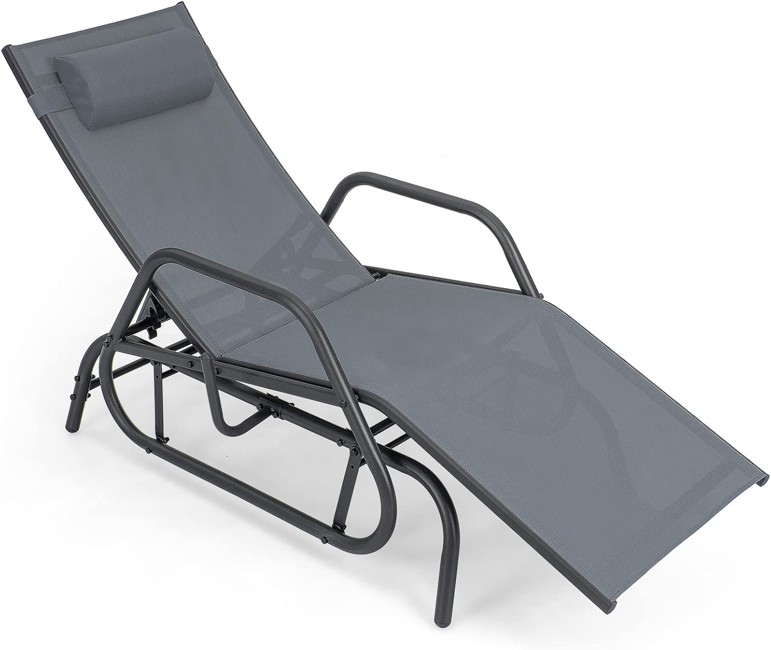 COSTWAY Garden Rocking Sun Lounger, 3 Positions Adjustable Patio Glider ...