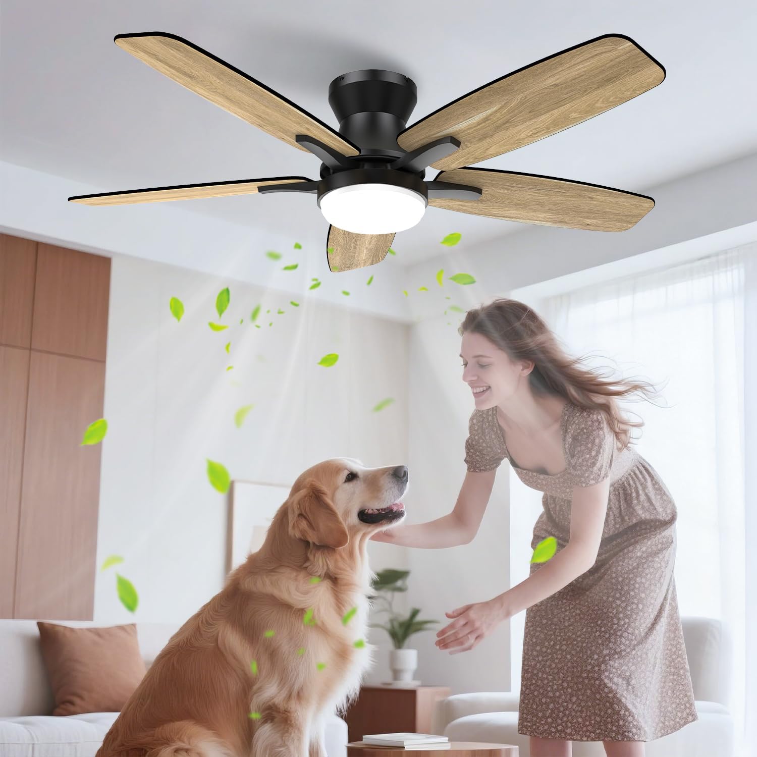 Airwit 106 cm Silent Ceiling Fan with Light Double Sided Blades ...