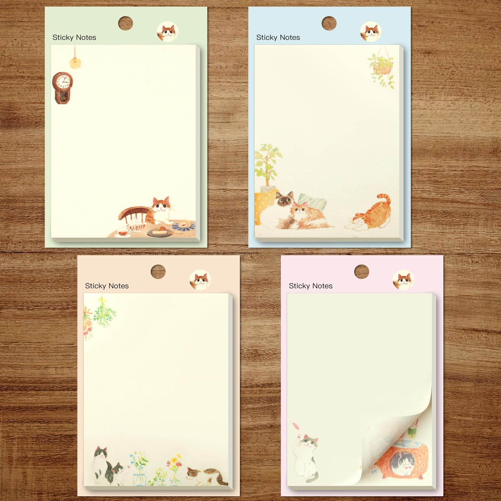 Amazon.com : Amaxiu Cute Animal Sticky Notes, 4 Pack Cartoon Self-Stick ...