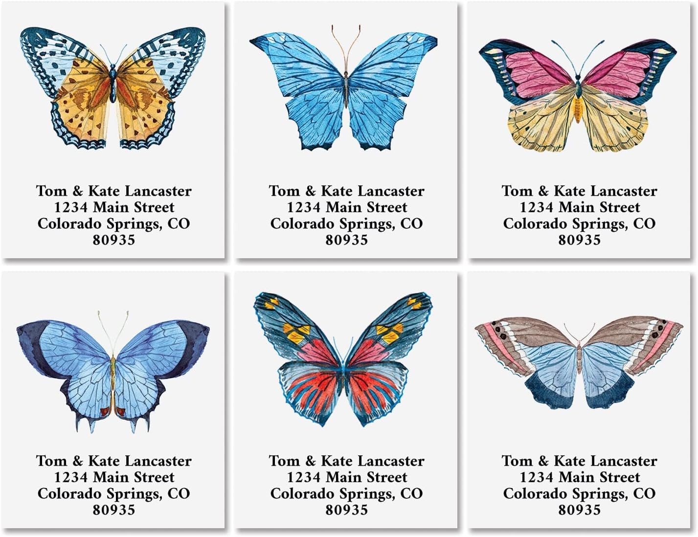 Amazon.com : Personalized Return Address Labels - Beautiful Butterflies ...