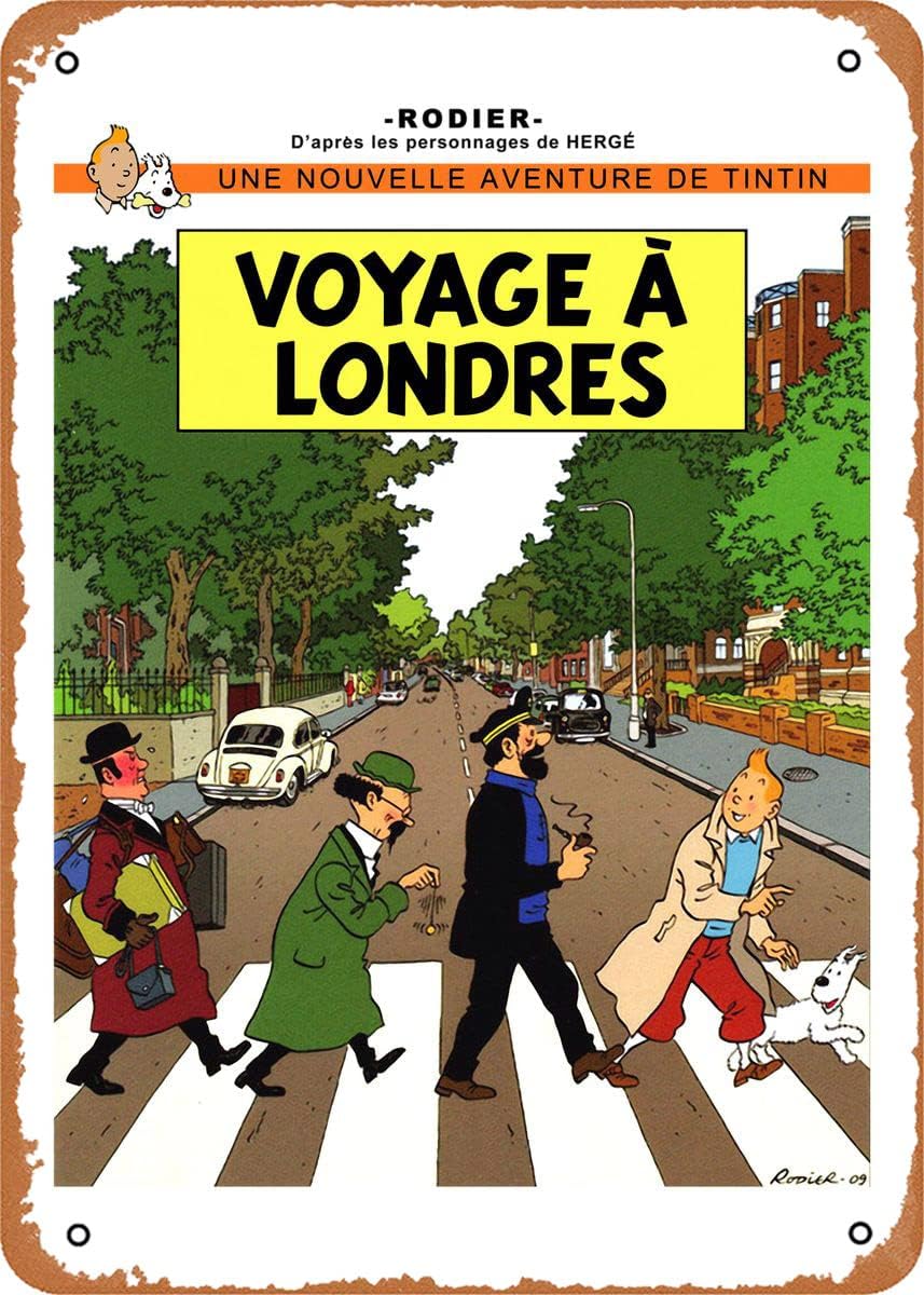 Amazon.com: Muecddoa Movie Poster Retro Metal Sign Tintin Voyage A ...