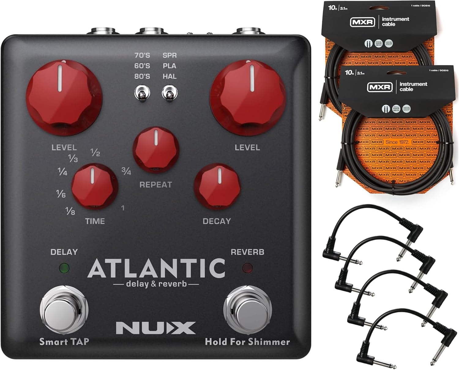 Amazon.com: NUX Atlantic Delay & Reverb Bundle with 2 MXR Instrument ...