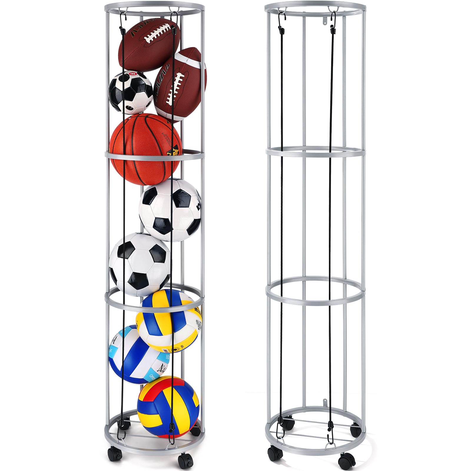 Snapklik.com : TOBWOLF 3 Layer Garage Vertical Ball Rack, 59x13 Inch ...