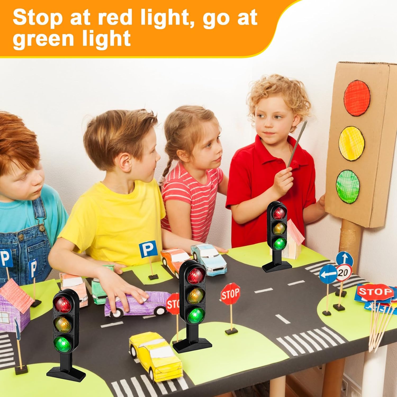 Lámpara de semáforo para niños, mini lámpara de parada, letrero de ...