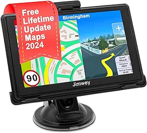 Jimwey 2024 UK Sat Nav for Car, Truck, Jimwey GPS Navigation with ...