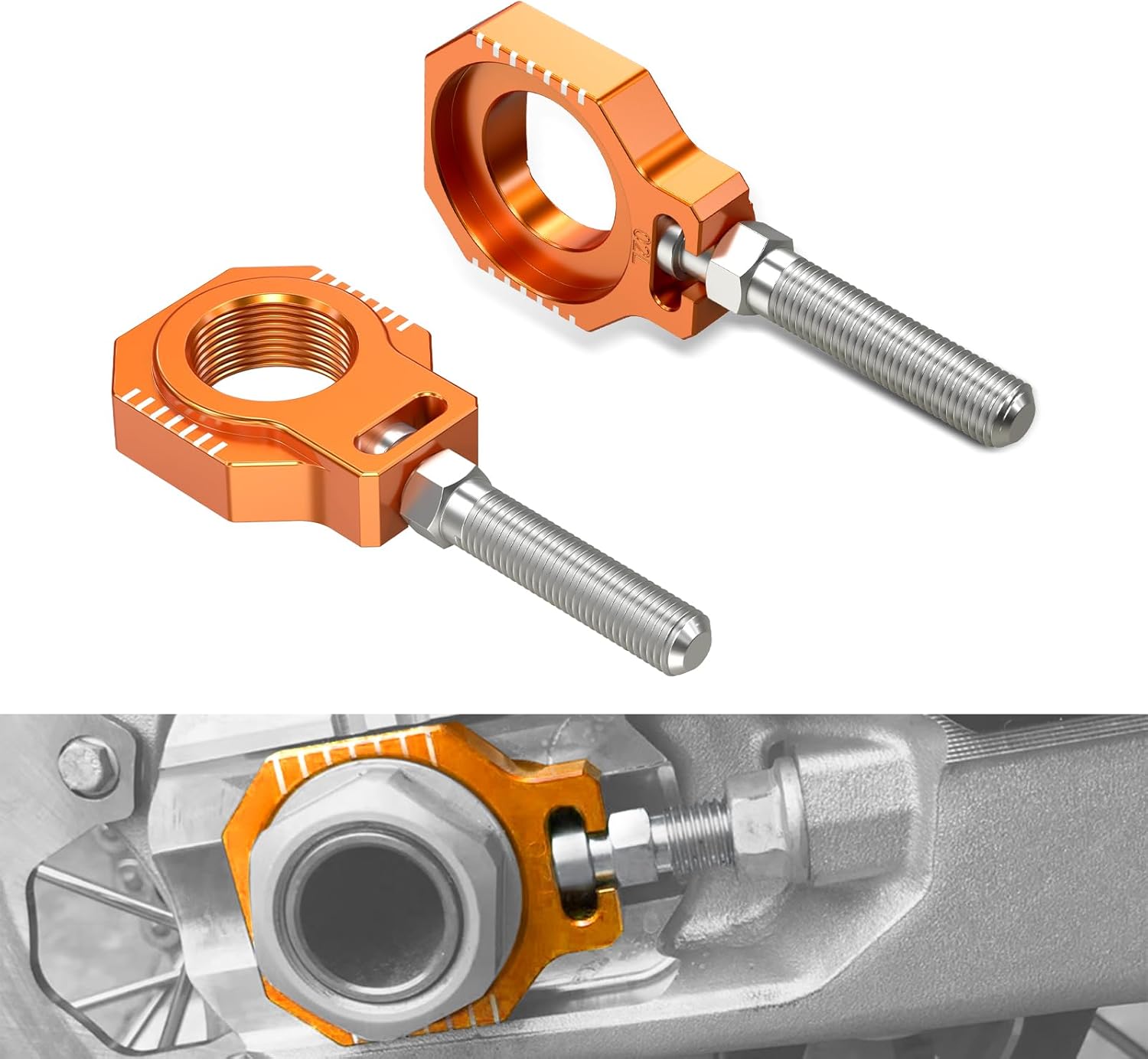 Amazon.com: NICECNC Rear Chain Tensioner Axle Blocks Chain Adjuster ...