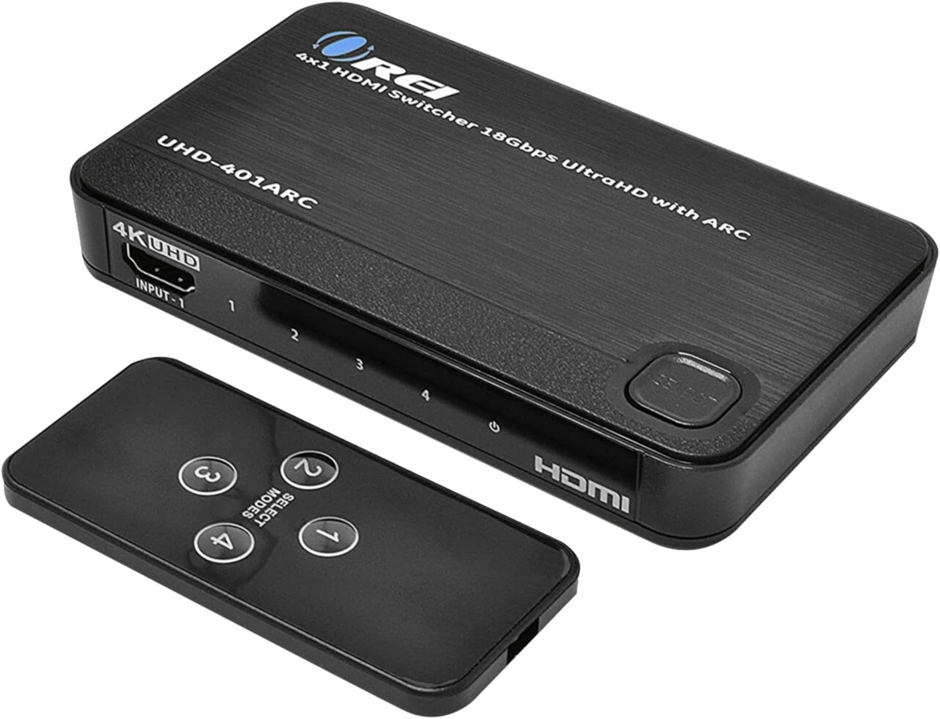 4 Port 4K HDMI Switch 4 in 1 Out, by OREI 4K@60Hz 4:4:4 ARC Auto Switch ...