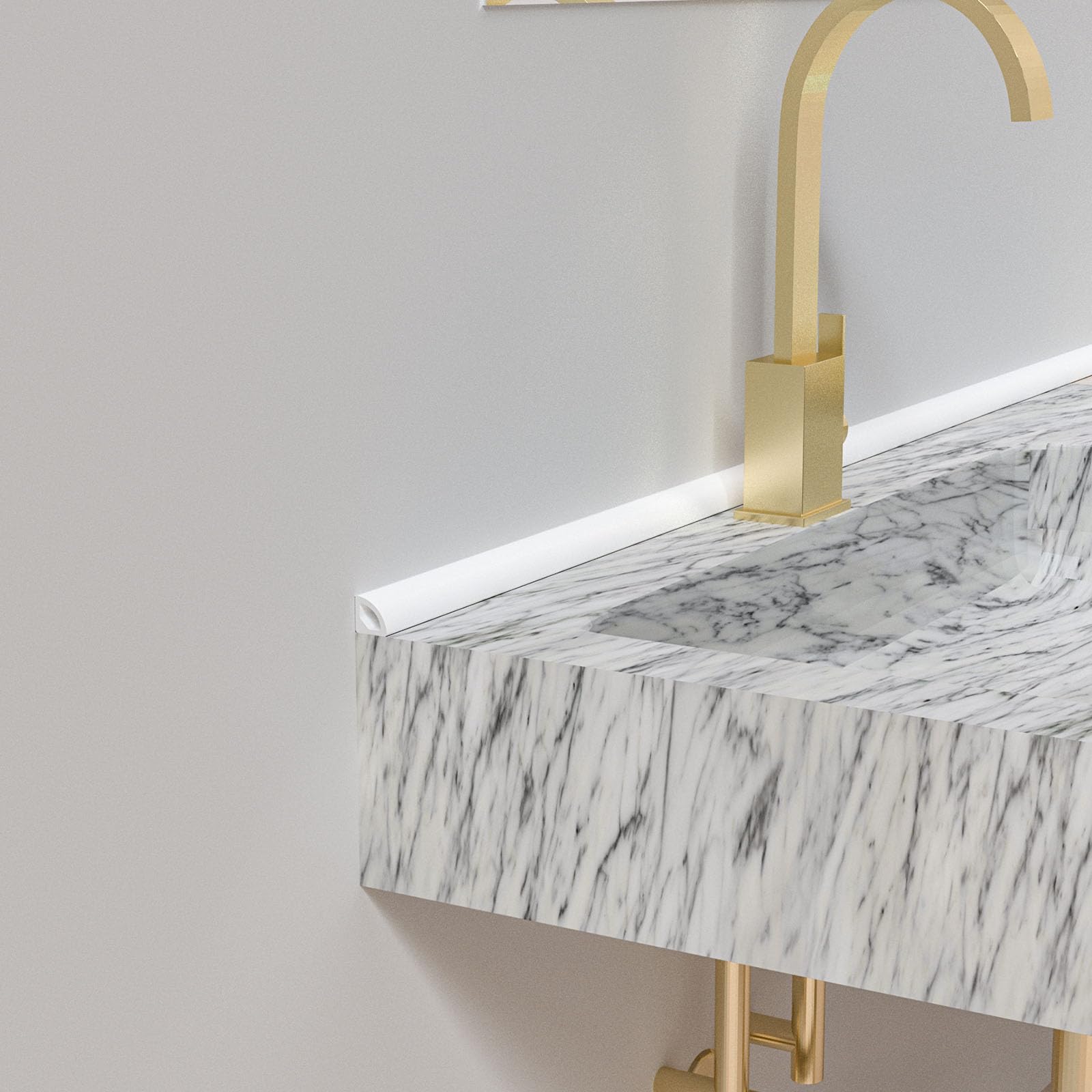 Snapklik.com : 39" Quarter Round Corner Trim Water Strip Dam, Silicone ...