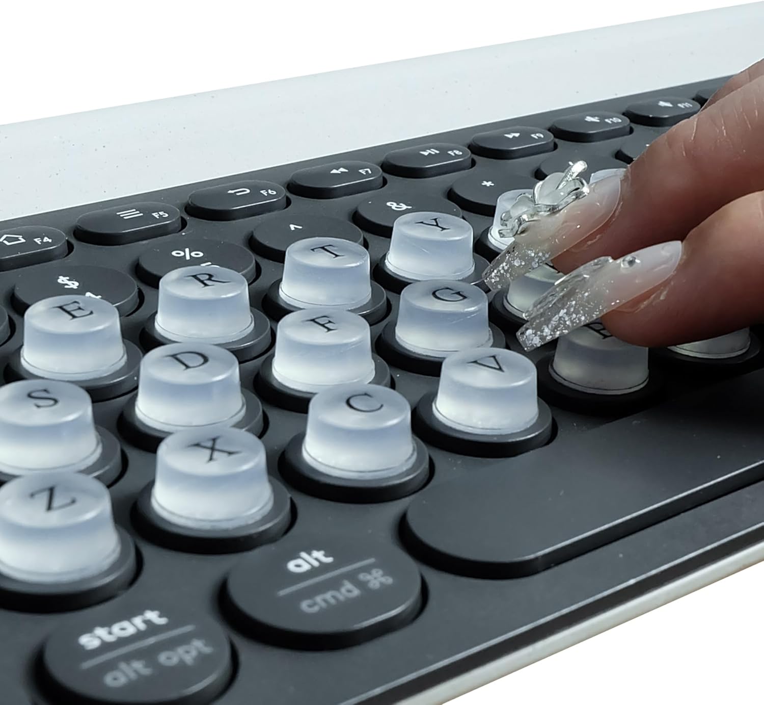 Amazon.com: Raised Keyboard Sticker with DIY Character Decals for Nail ...