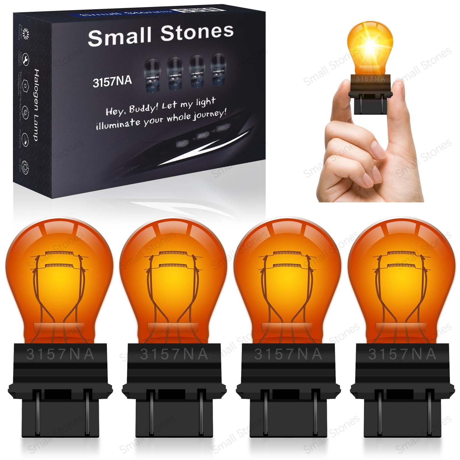 Amazon.com: Small Stones 4PCS 12V P27/7W 3157NA 3457NA Long Life ...