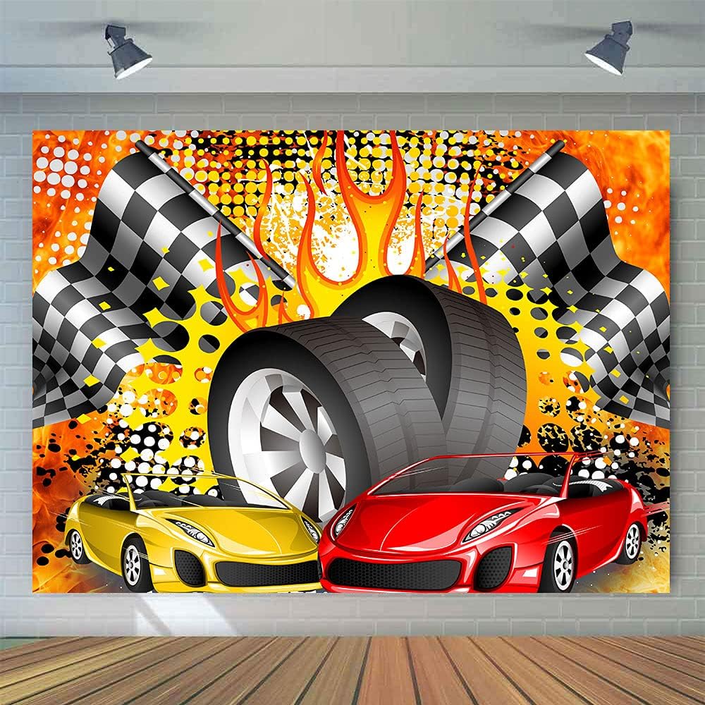 Amazon.com : EMDSPR Racing Car Backdrop, 7x5ft, Race Car Backdrops ...