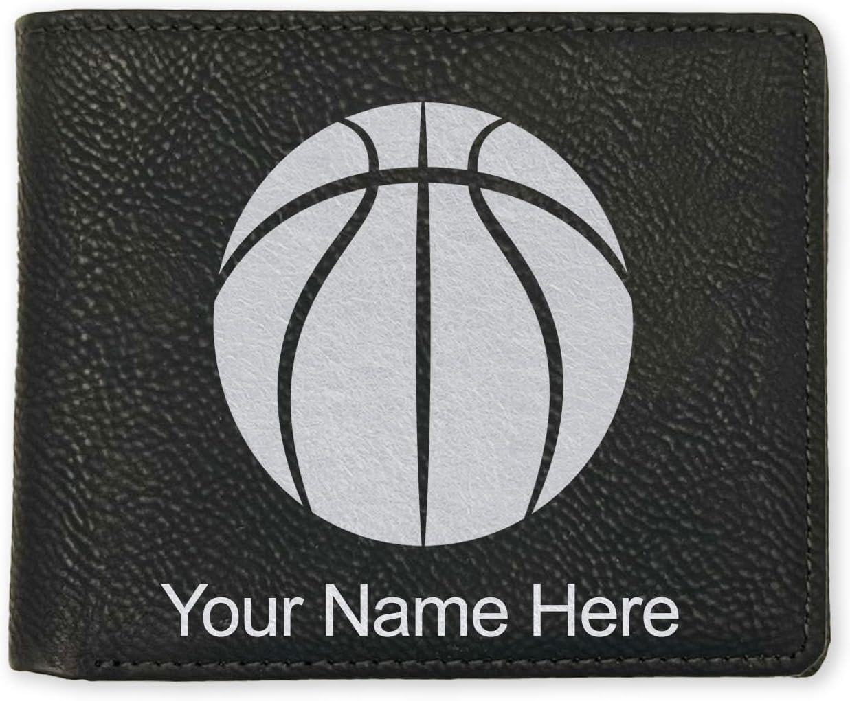 Amazon.com: LaserGram Faux Leather Bi-Fold Wallet, Basketball Ball ...