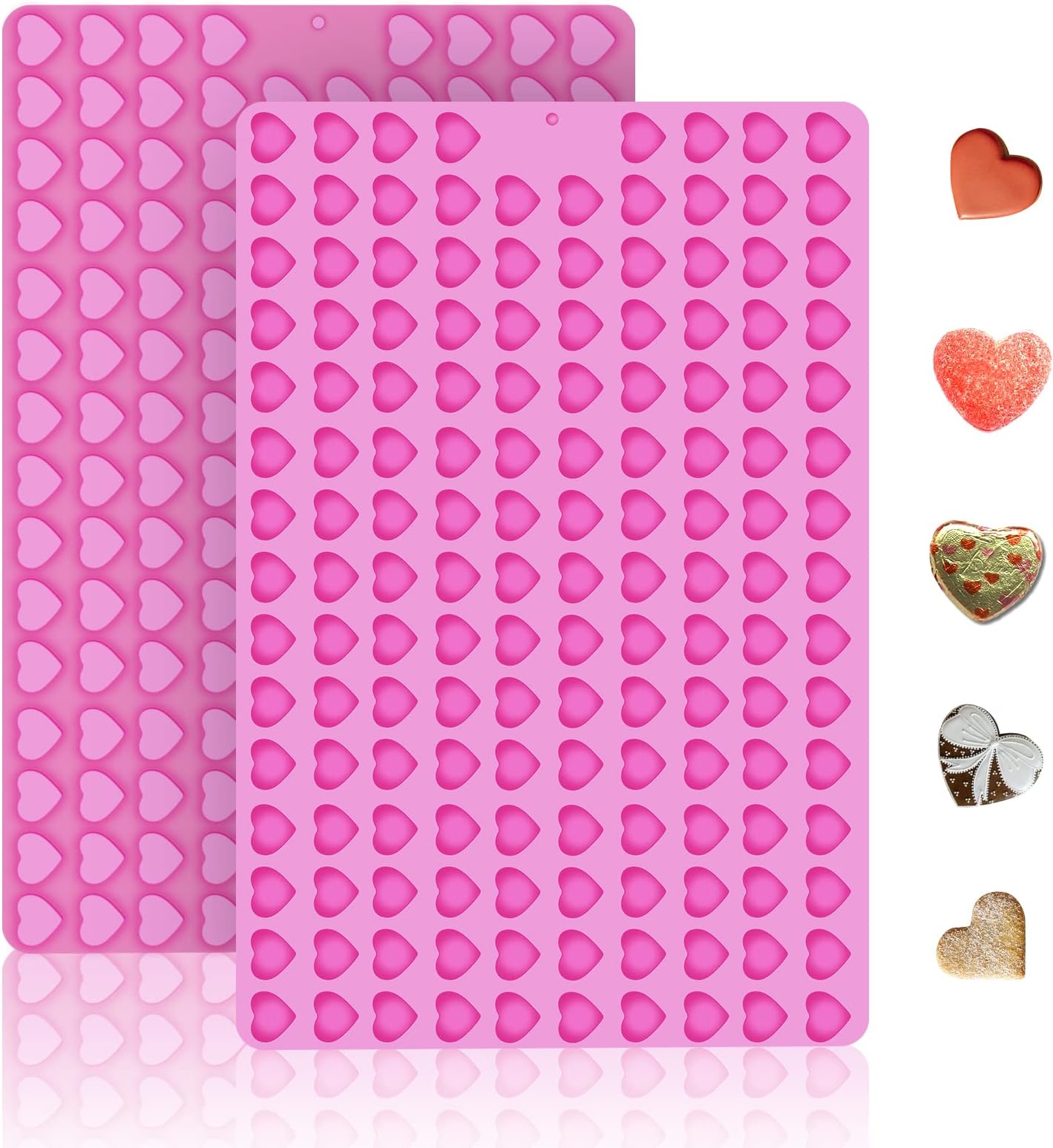 Amazon.com: Palksky 255-Cavity Mini Heart Silicone Gummy Mold/Chocolate ...