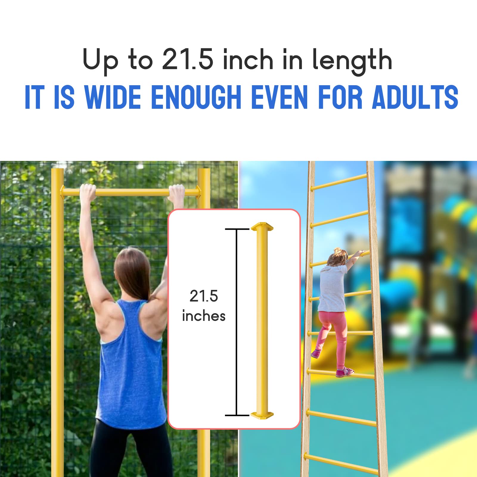 Snapklik.com : EISENSP Extra Long 21.5" Steel Monkey Bars For Backyard ...