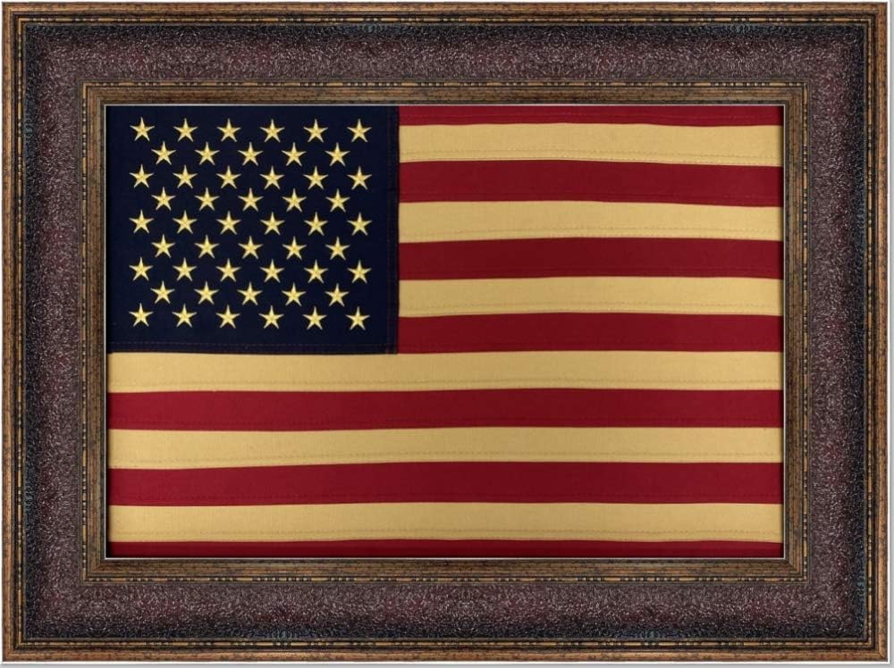 Amazon.com: Kalalou Large Framed American Flag Under Glass Wall décor ...