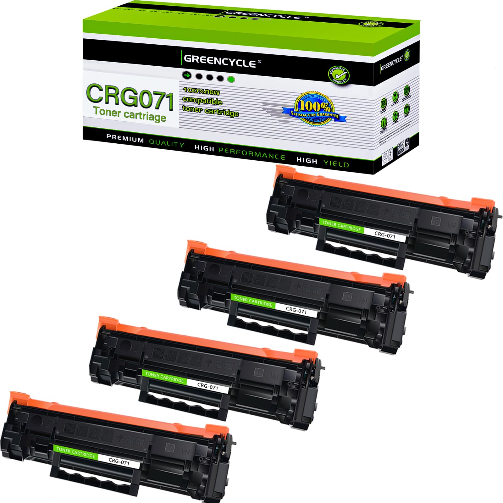 Amazon.com: greencycle 4PK 071 Compatible Toner Cartridge Replacement for Canon CRG 071 CRG-071 ...