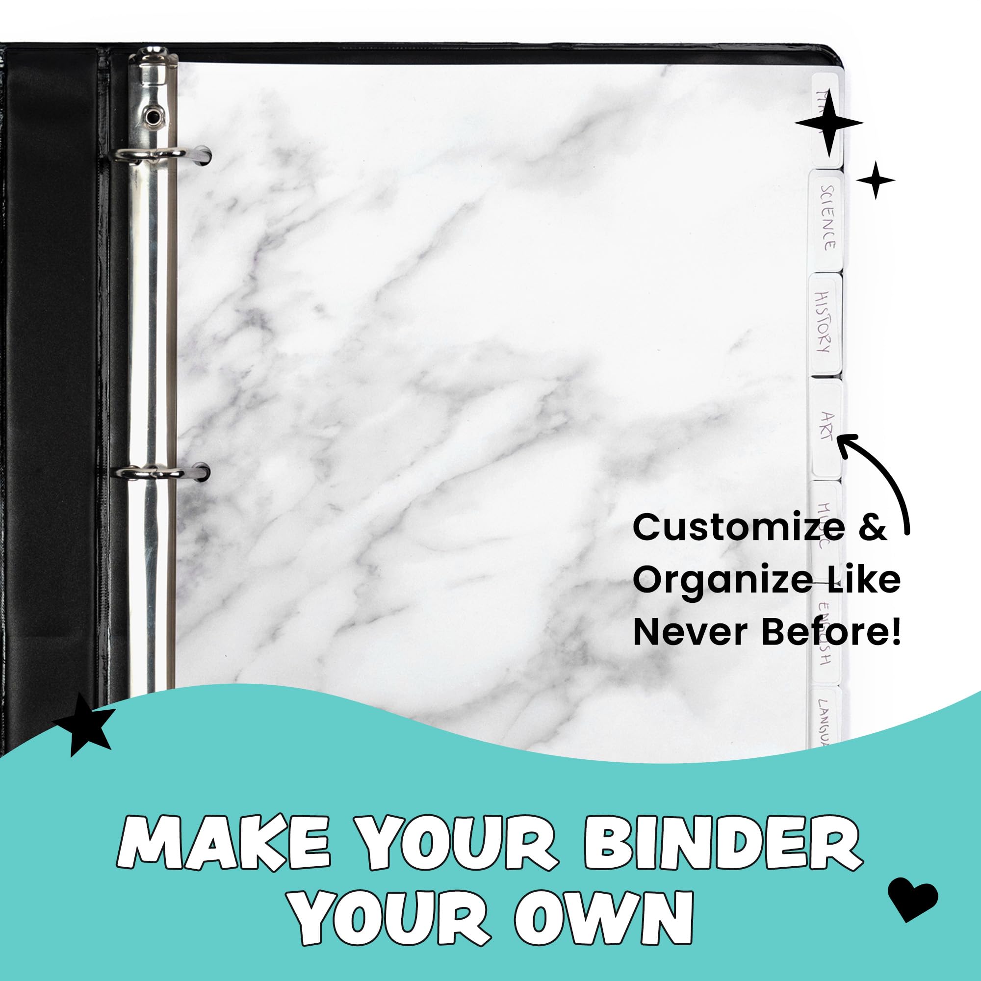 Snapklik.com : Yoobi Binder 8-Tab Dividers Marble Dividers For 3 Ring ...
