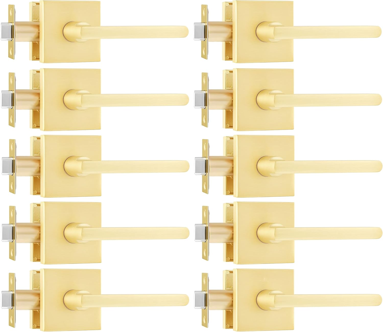 Leydebong 10 Pack Passage Door Levers Square Morden Style Handles ...
