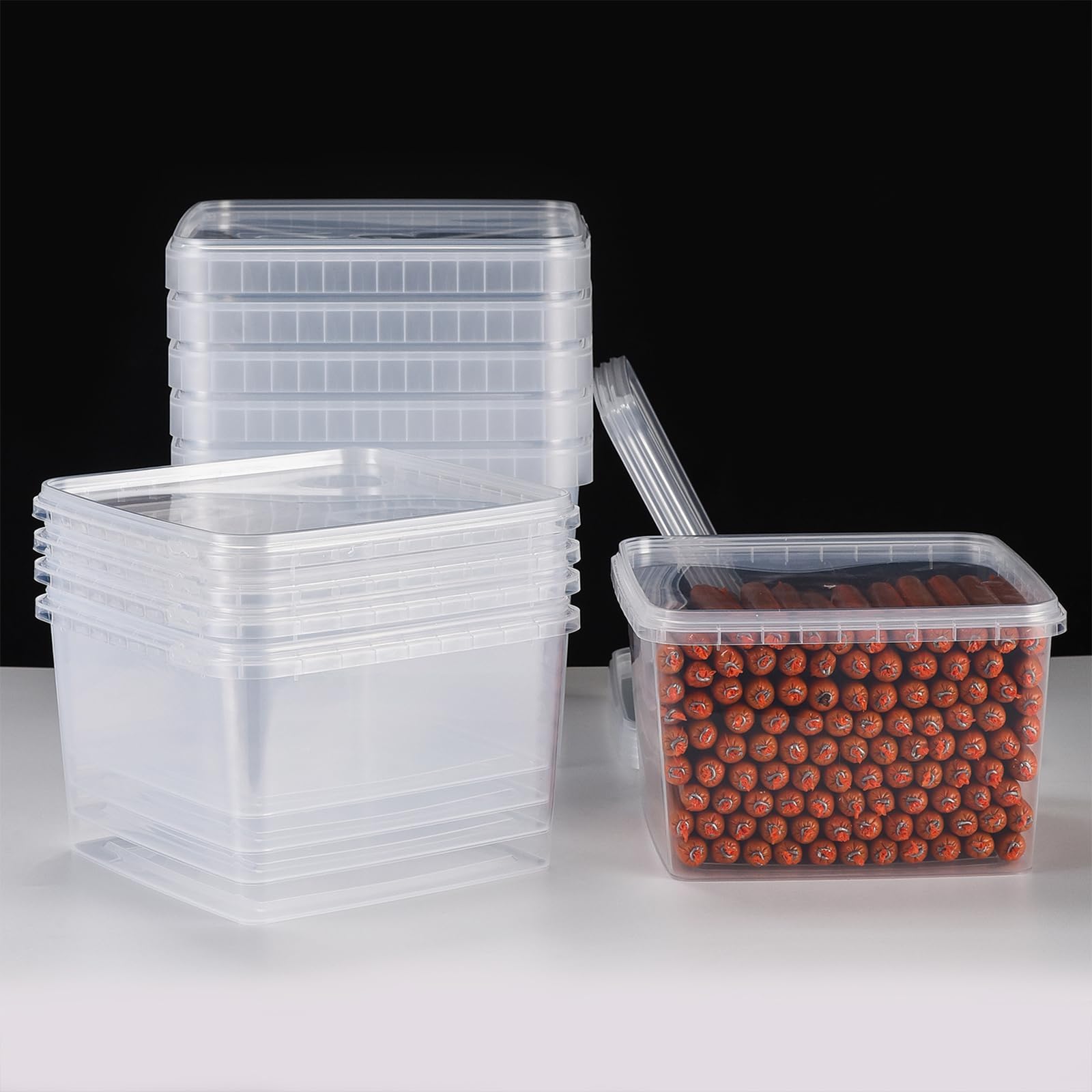 Amazon.com: SHPii Square Clear Deli Containers with Lids, BPA-Free ...