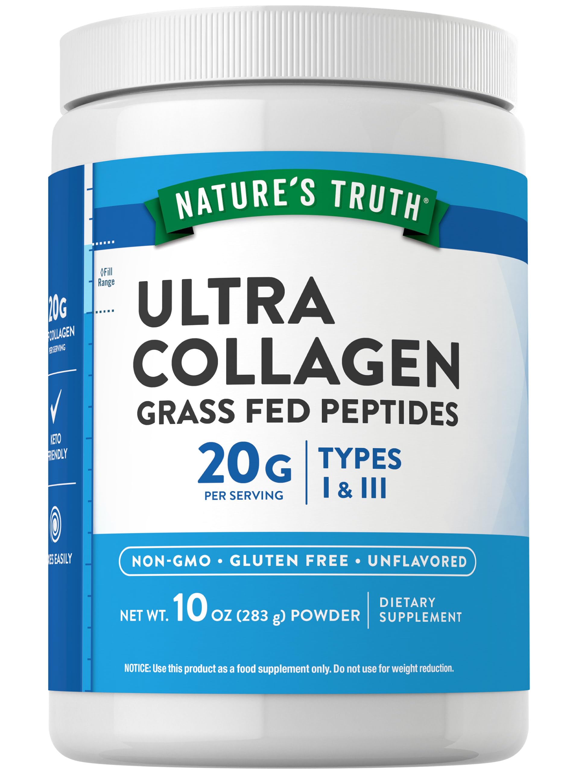 Amazon.com: Nature's Truth Collagen Peptides Powder Unflavored | Grass ...