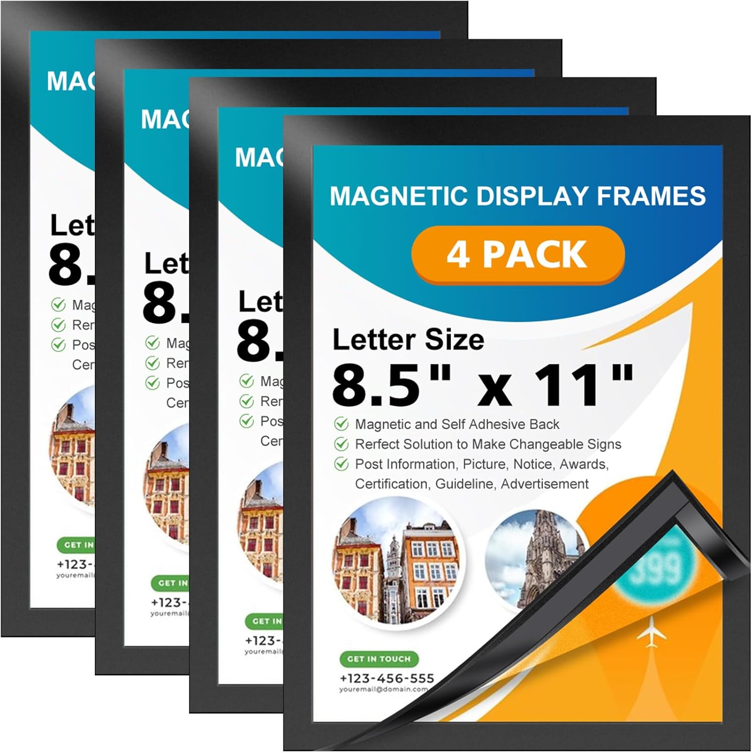 Amazon.com: Magnetic Sign Holder 8.5 x 11, Adhesive Frames Wall Sign ...