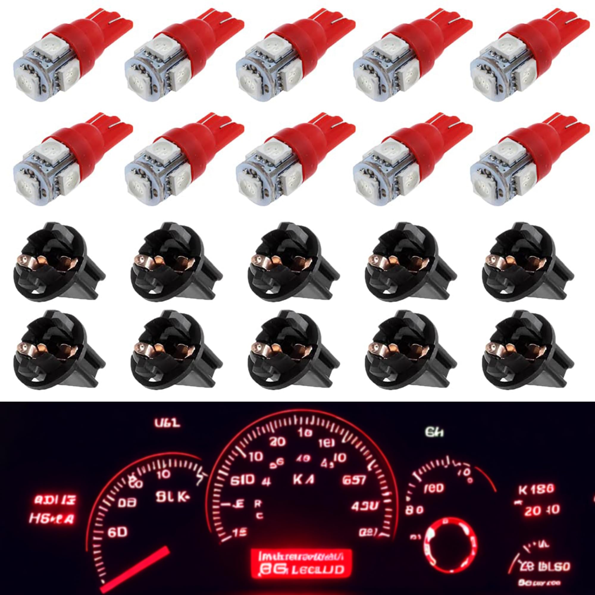 Amazon.com: Winetis Pure Red 194 T10 W5W LED Bulbs Light with PC195 ...