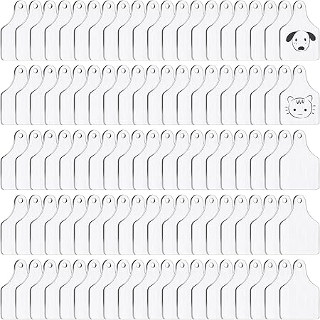 Amazon.com: 100 Pieces Metal Cow Tags Blank Metal Blanks Aluminum Tiny ...