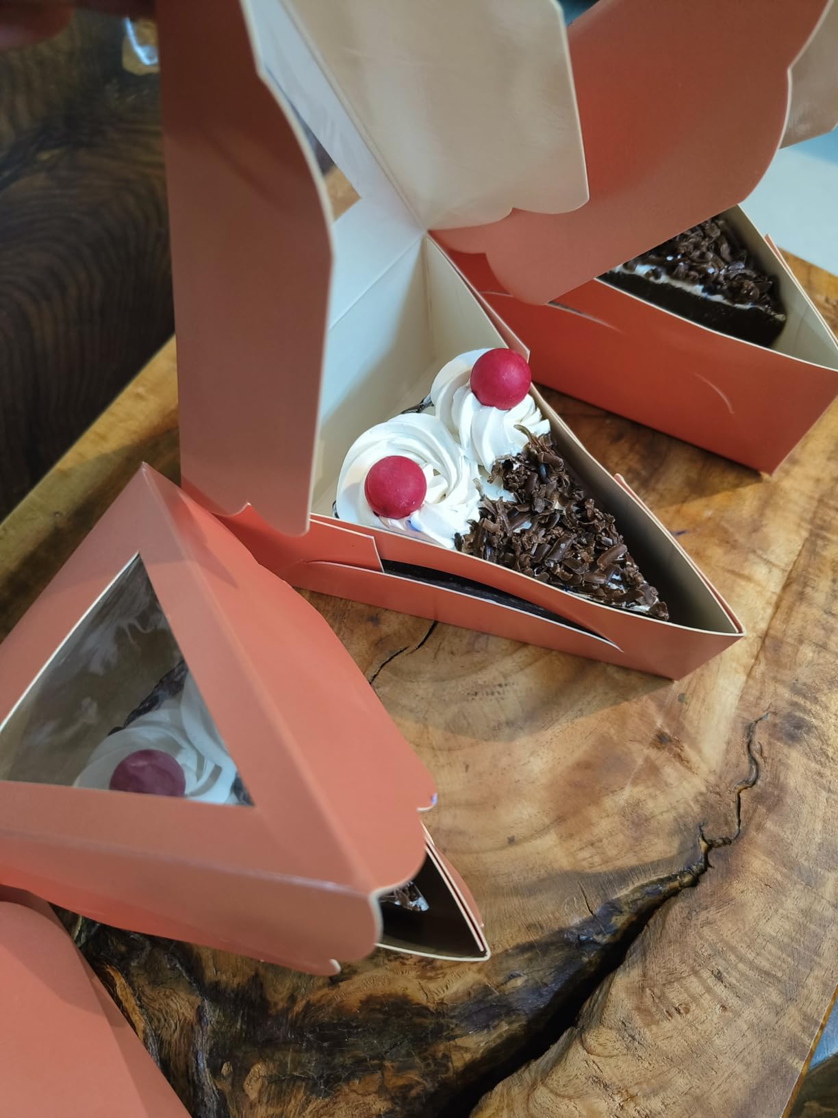 Buy Rama Packaging Cake Slice Box,Pastry box,Cheese cake box, Peach ...