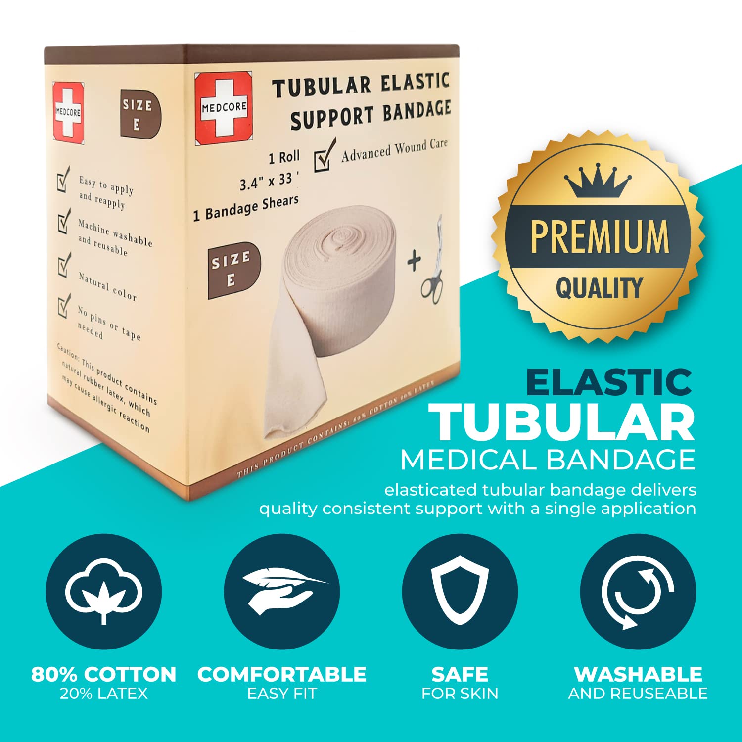 Snapklik.com : Premium Elastic Tubular Medical Bandage Size E Stockinette