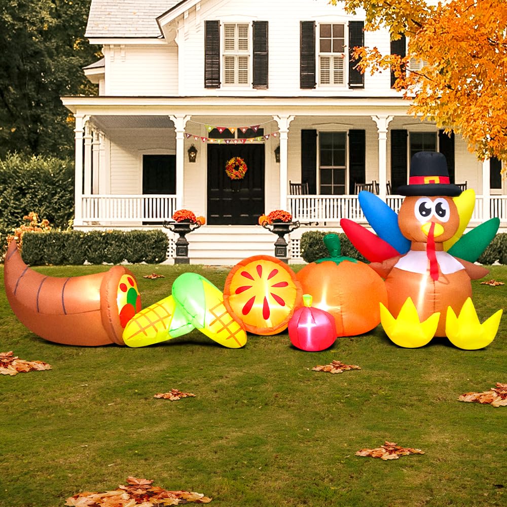 KOOY 10FT Thanksgiving Inflatables Outdoor Decorations Fall Inflatable ...