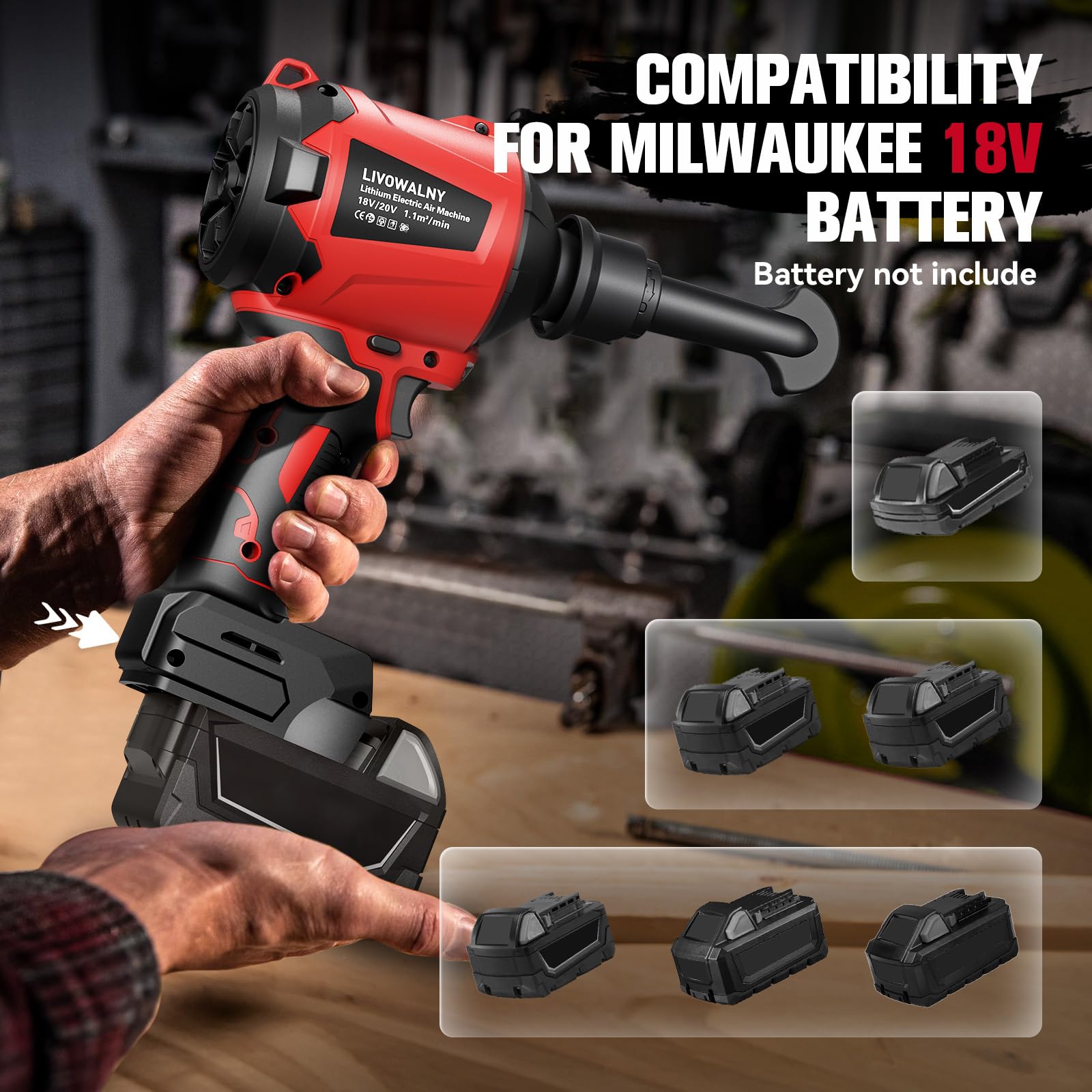 Snapklik.com : LIVOWALNY Cordless Air Pump Dust Blower Compatible